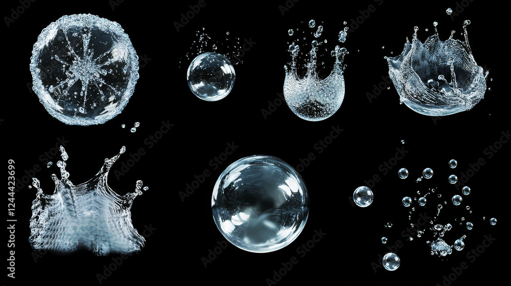 Soap bubble burst effect animated sprite. Transparent bubble explosion ...