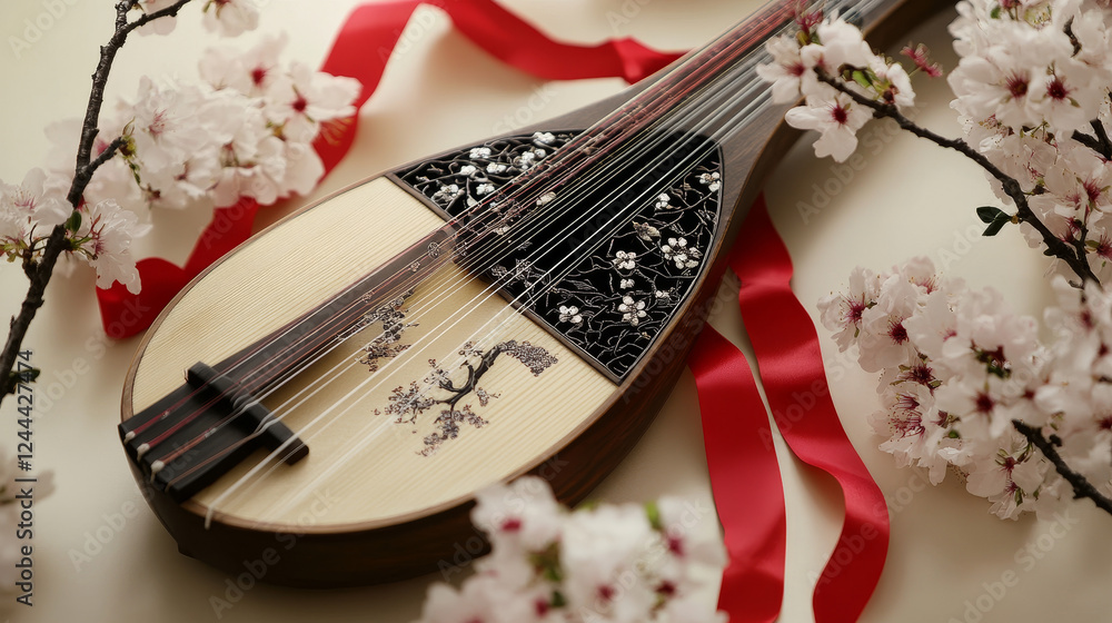 Stock-Illustration „Live festival music emblem template. Japanese ...