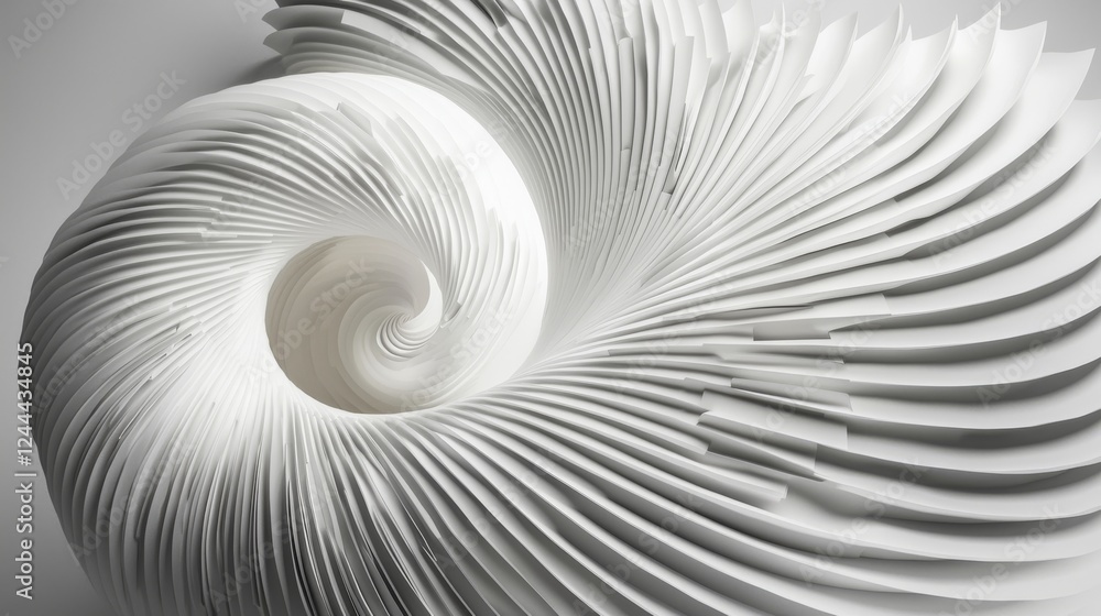 3d render with an abstract white geometric background featuring a ...