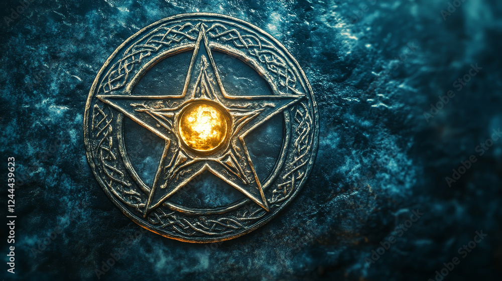 Pentagram, esoteric, occult magic and tarot symbol, vector pentacle ...