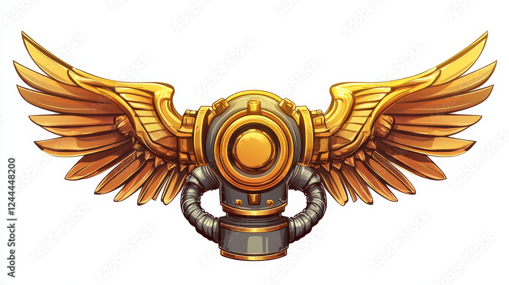 Motor and car racing rank award badge, features piston at the center ...