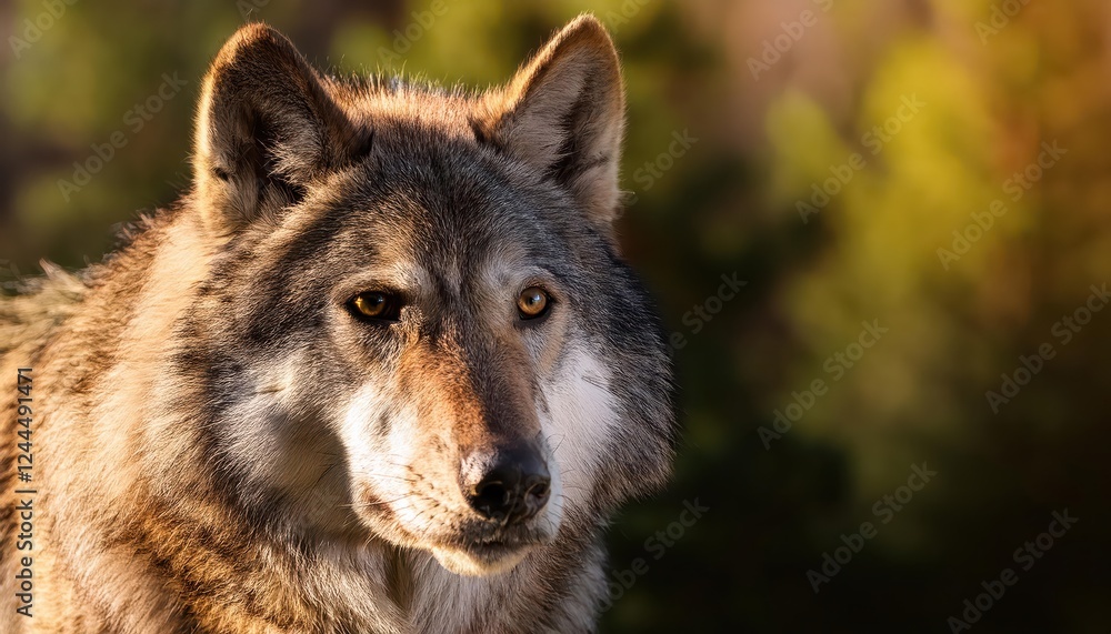 Striking CloseUp Portrait of a Captive Gray Wolf Basking in Yellowstone ...