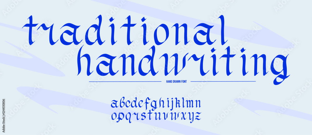 Gothic alphabet. Medieval handwritten typeface in old style made with ...