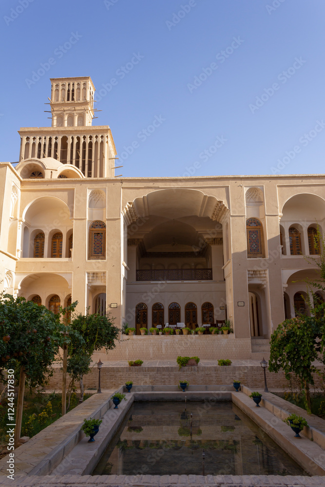 Aghazadeh Mansion and its windcatcher was built during the Qajar ...