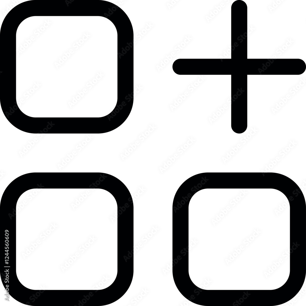 layout grid add icon. grid menu icon sign. Thin, line, outline icons ...