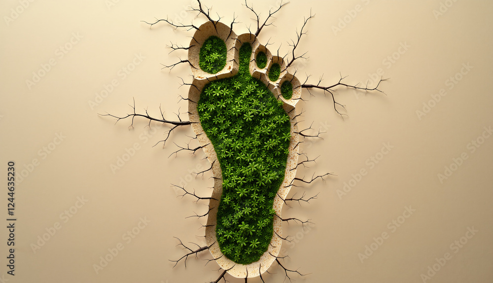Nature inspired footprint art installation urban gallery visual artwork ...