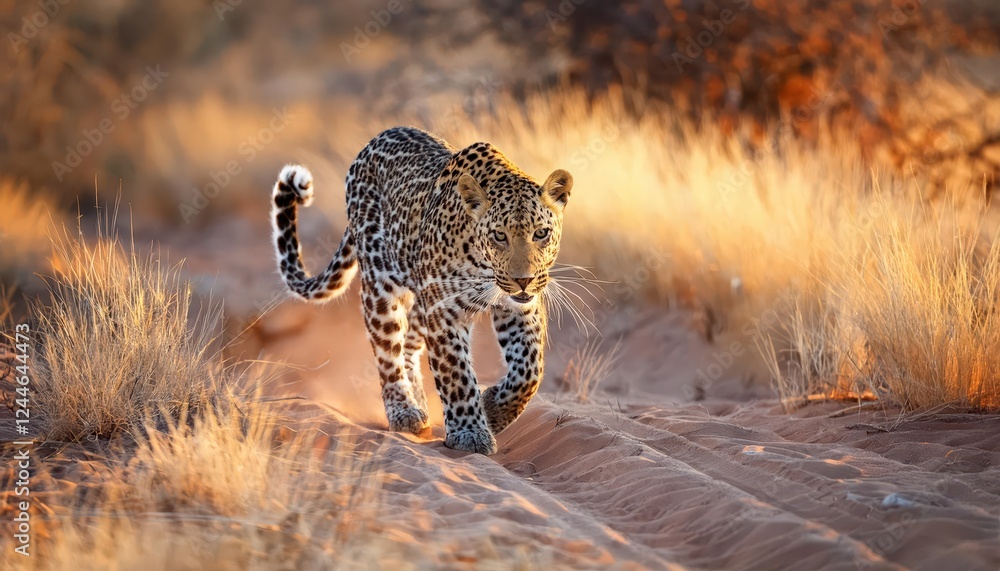 Stealthy Stalk A Panthera Pardus on the Hunt in Namibias Okonjima ...