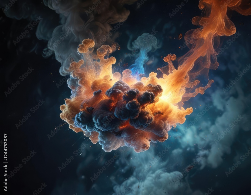Smoke is depicted as an amorphous entity floating in space, undulating ...
