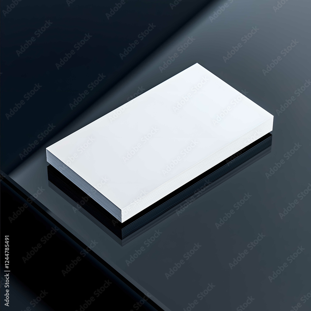 One single 9 x 5 cm business card paper texture business card is placed ...