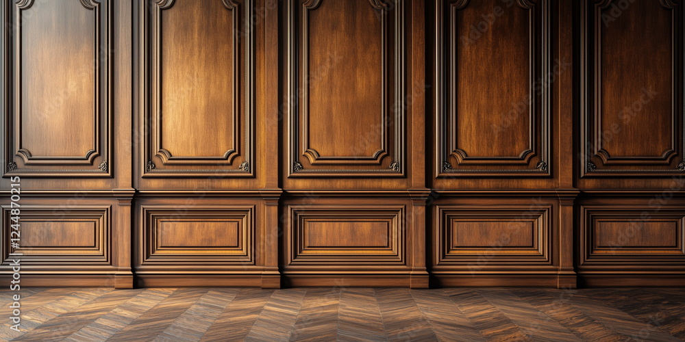 Classic premium luxury wood paneling wall background or texture. Highly ...