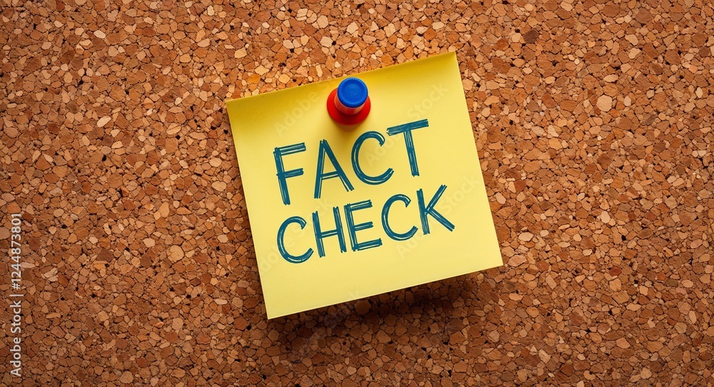 fact check word written on a note sticky on corkboard Stock ...