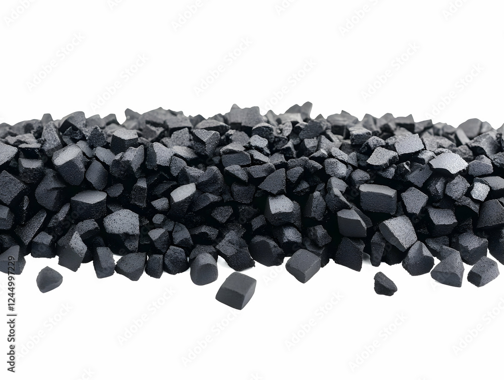 Pile of Irregular Black Coal Chunks Isolated on a Clean White ...