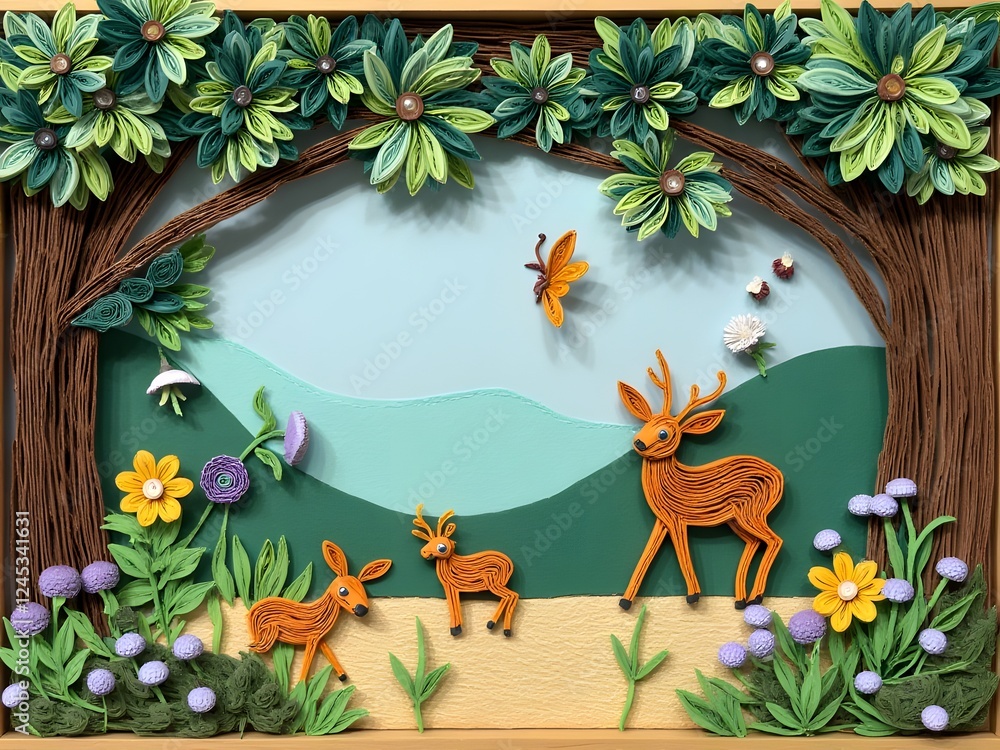 Paper Art: Biodiversity in Forests - A Key to Sustainability Stock ...