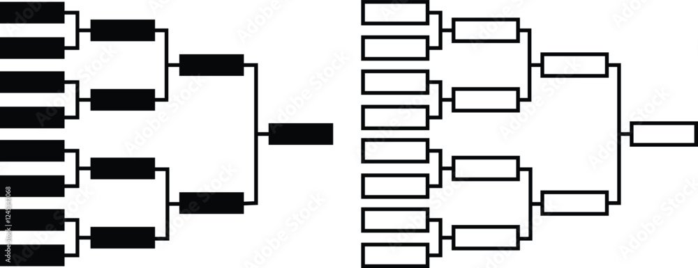 Tournament bracket set flat icon. vector sign for apps or web design ...