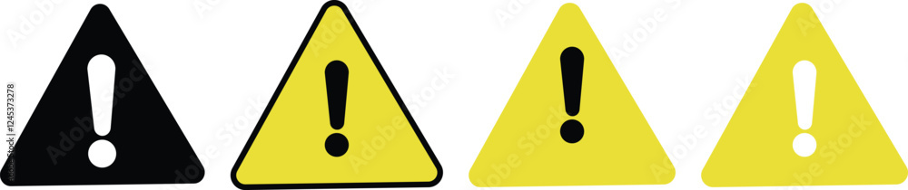 Warning danger circle icon in flat set isolated on transparent ...