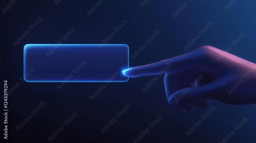 53.A blank rectangular button in high-resolution 3D, with a clean and ...