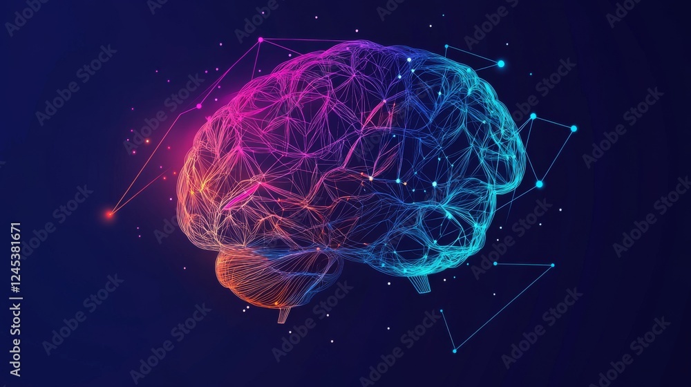93.A modern vector illustration featuring a brain design with a ...