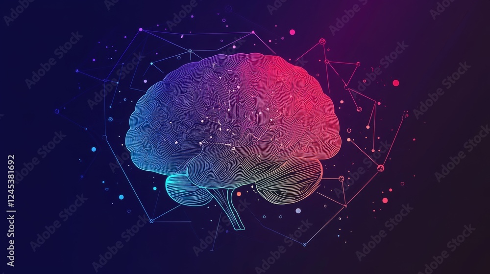 93.A modern vector illustration featuring a brain design with a ...