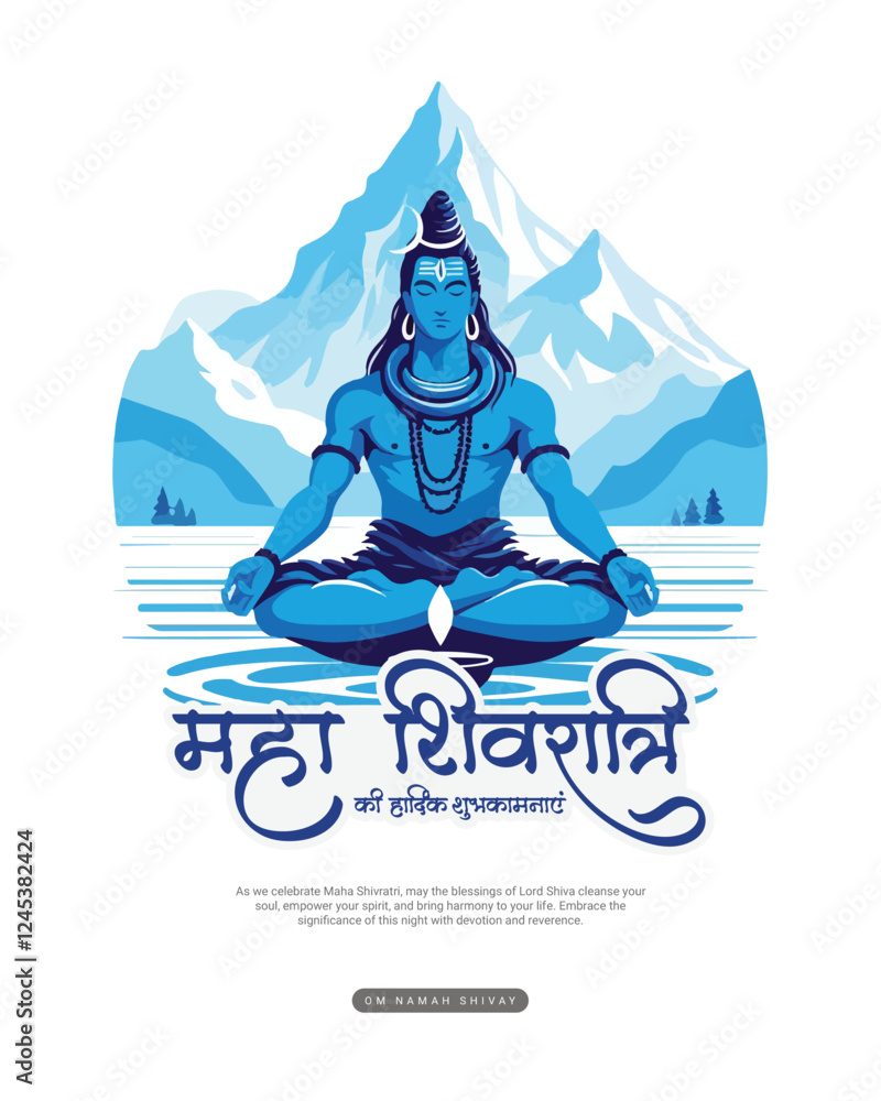 Happy Maha Shivratri Lord Shiva with Har Har Mahadeva Social Media Post ...
