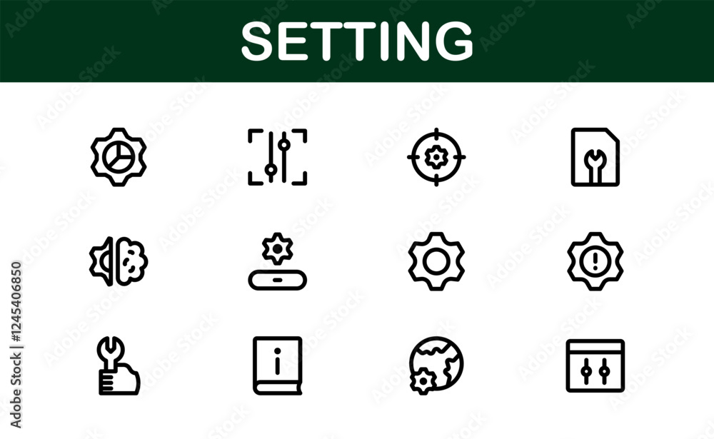 Settings Icon Pack. Scalable Vector Graphics for Adjustment ...