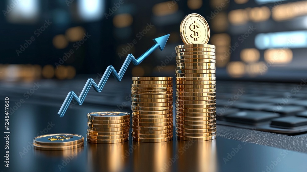 Financial growth strategy digital workspace infographic visualization ...