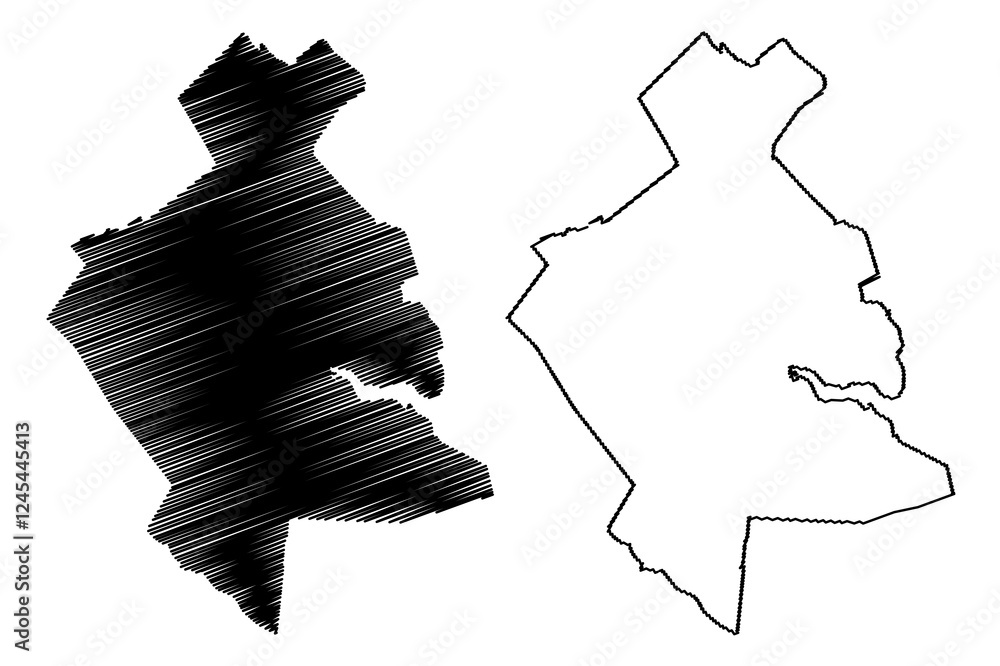 Subotica City (Republic of Serbia, Vojvodina District) map vector ...