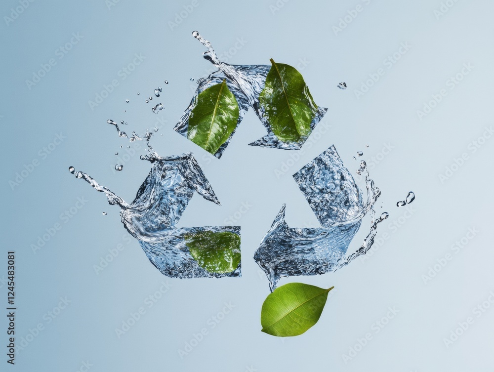 Eco-Chic Water Conservation Design Dynamic Water Droplets and Green ...