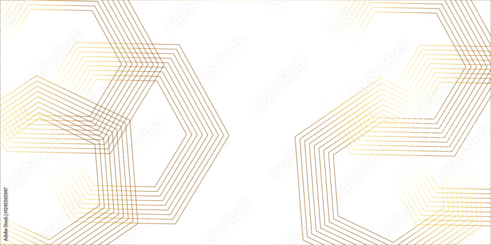 Abstract white and golden lines 3d Hexagonal structure futuristic ...