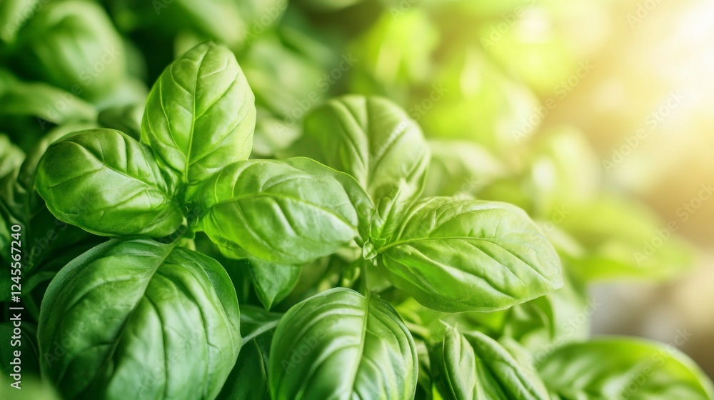 Holy basil leaves under natural sunlight nature gigapixel quality lush ...