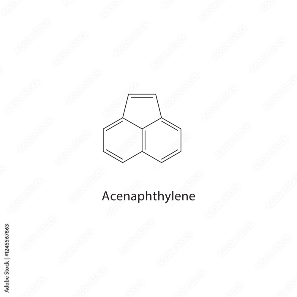 Acenaphthylene skeletal structure.Polycyclic Aromatic Hydrocarbon (PAH ...