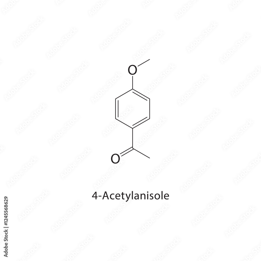 4-Acetylanisole skeletal structure.Ketone Ether Derivative compound ...