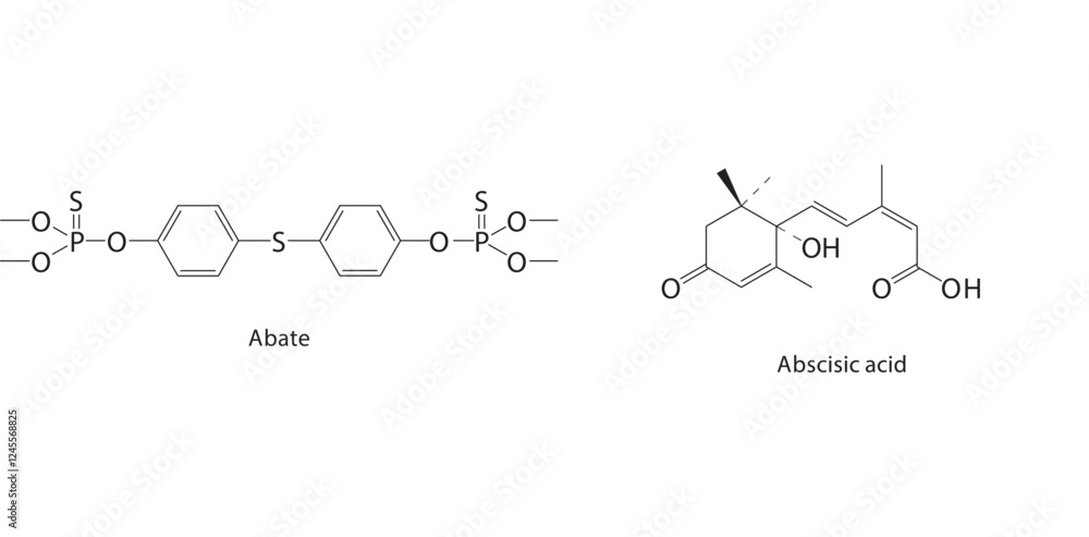 Abscisic acid skeletal structure.Plant Hormone compound schematic ...