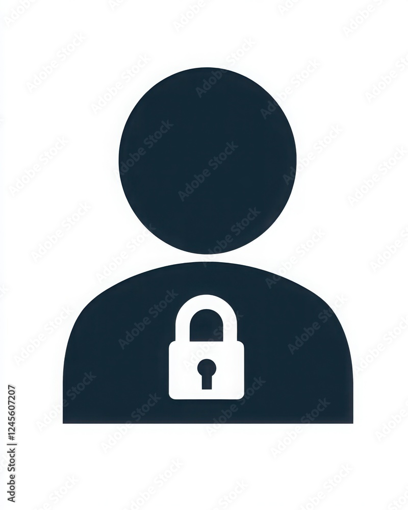 Secure User Account Symbol: Profile Privacy Protection Icon for Data ...