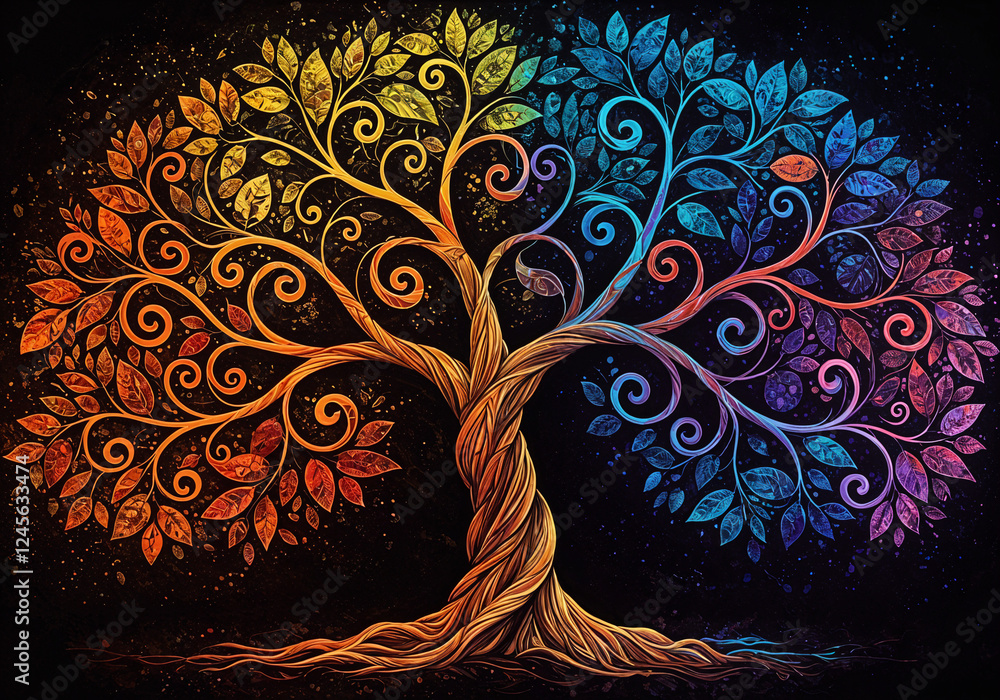 great tree of life concept art . Generative AI Stock Illustration ...