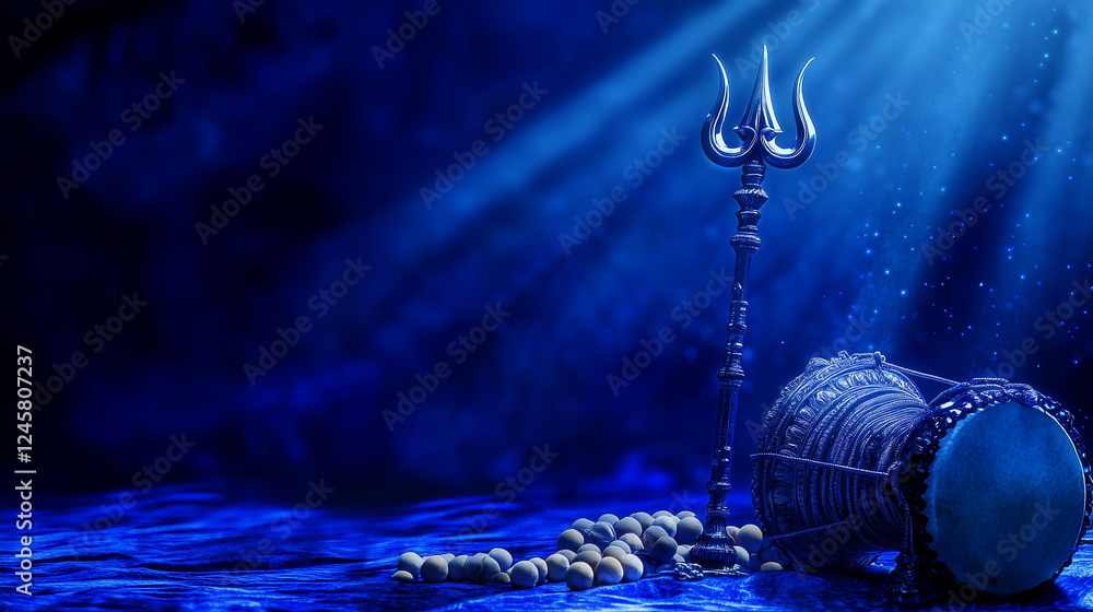 Shivaratri background featuring Lord Shiva's trident and Damroo Pelet ...