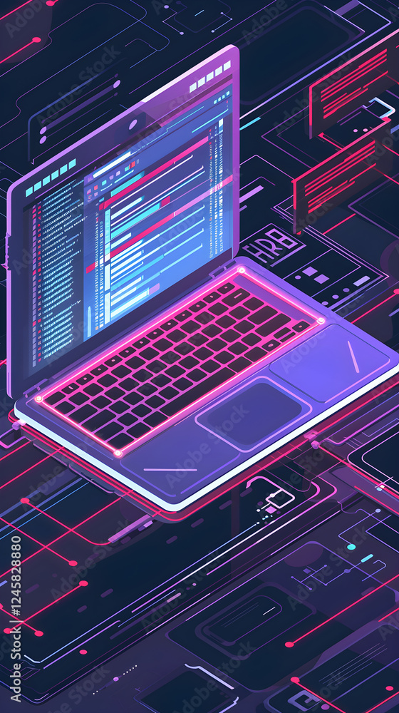 Python Web Development Depicting Code Creation, Web Connectivity, and ...