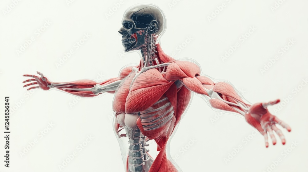 Ilustración de Stock Artistic rendering of the skeletal system with ...