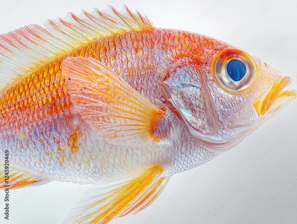 Frozen fish specimen with perfectly preserved scales underwater ...