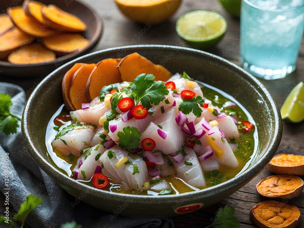 Peruvian Ceviche with Crispy Corn: A Perfect Harmony of Fresh Fish ...