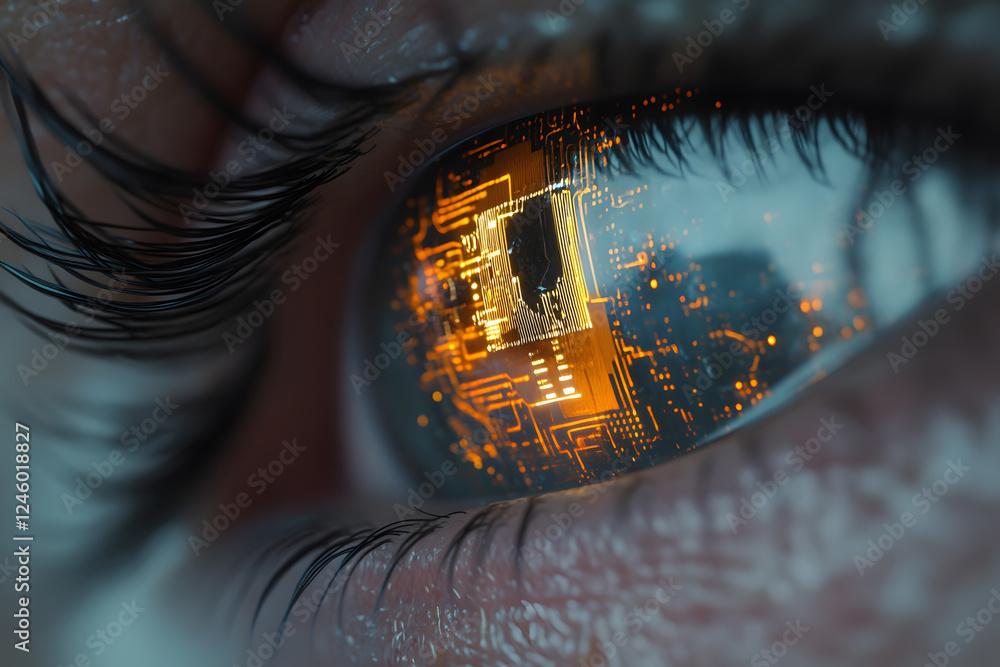 Human eye with cyber retinal recognition for neuro link connection ...