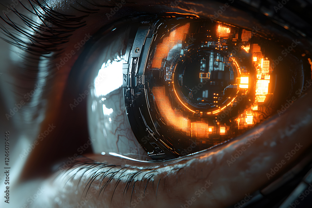 Human eye with cyber retinal recognition for neuro link connection ...