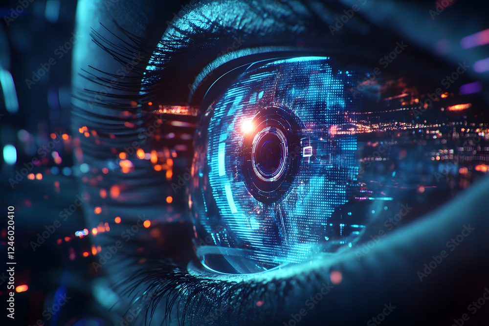 Human eye with cyber retinal recognition for neuro link connection ...