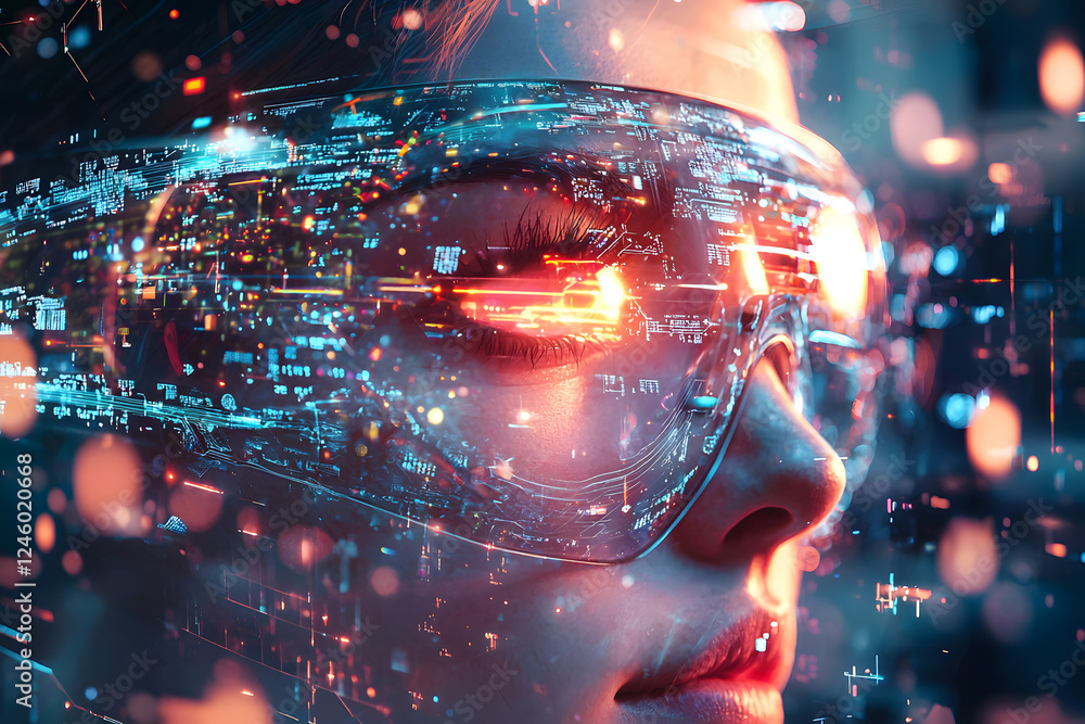 Human eye with cyber retinal recognition for neuro link connection, smart lens eyes, vision ...