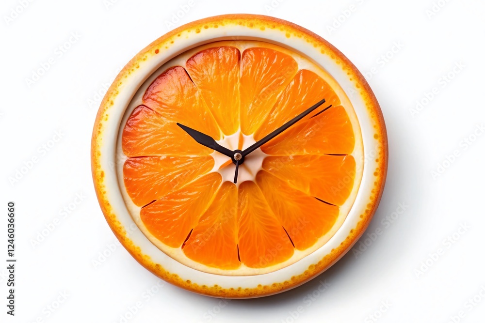 Printable Clock Face Template with Orange Slice Background – Creative ...
