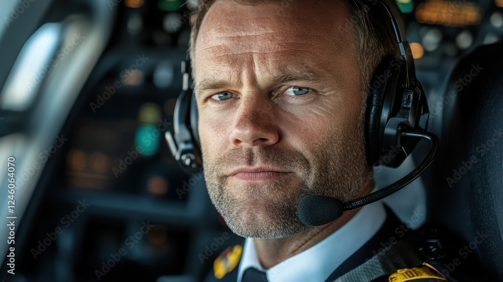 Cow Milked While Flying in an Airplane Day Caucasian male pilot in ...