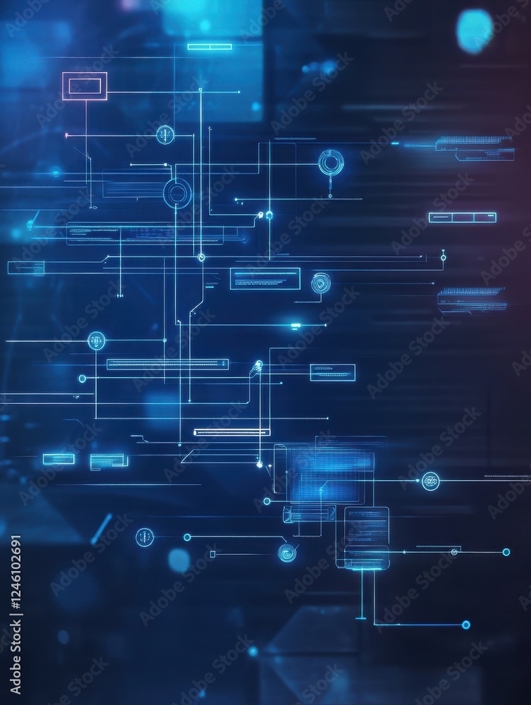 Modern hi-tech background. Blue futuristic background. Digital concept ...