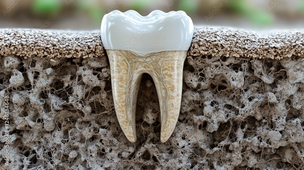 Human Tooth Anatomy: Microscopic Cross-Section Detail of a Tooth's ...