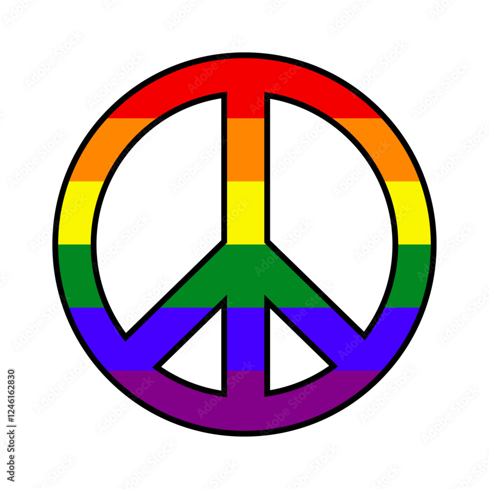 Logo lgbt. Mes del orgullo. Símbolo de la paz con los colores de la ...