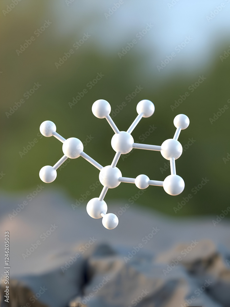 sodium propionate molecule 3d, molecular structure, ball and stick ...