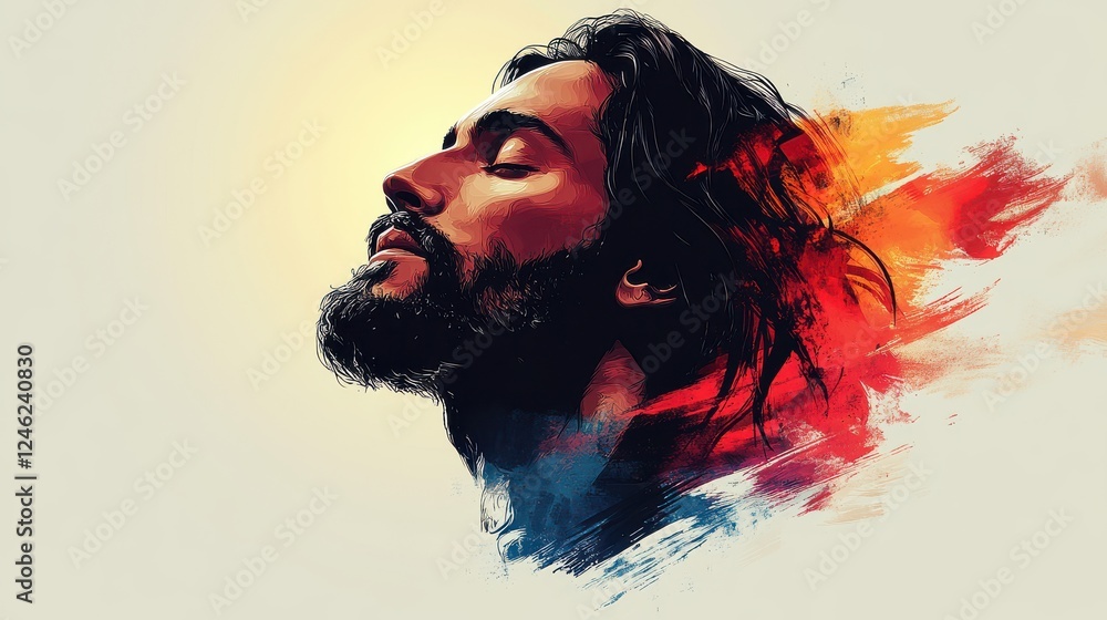jesus christ on a white background vector illustration of jesus christ ...